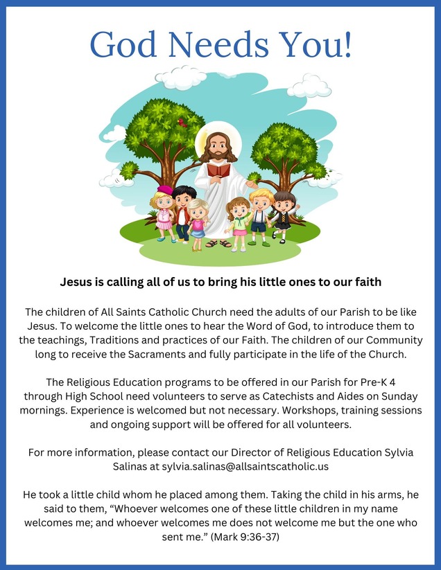 Become a Catechist - All Saints Catholic Church - Houston, Texas